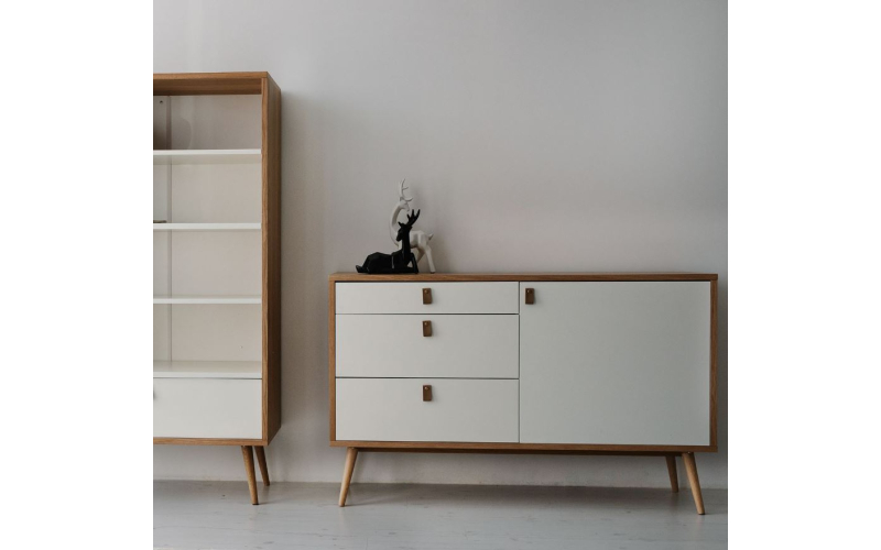 Kummut HELENA 120*40*75cm naturaalne/valge